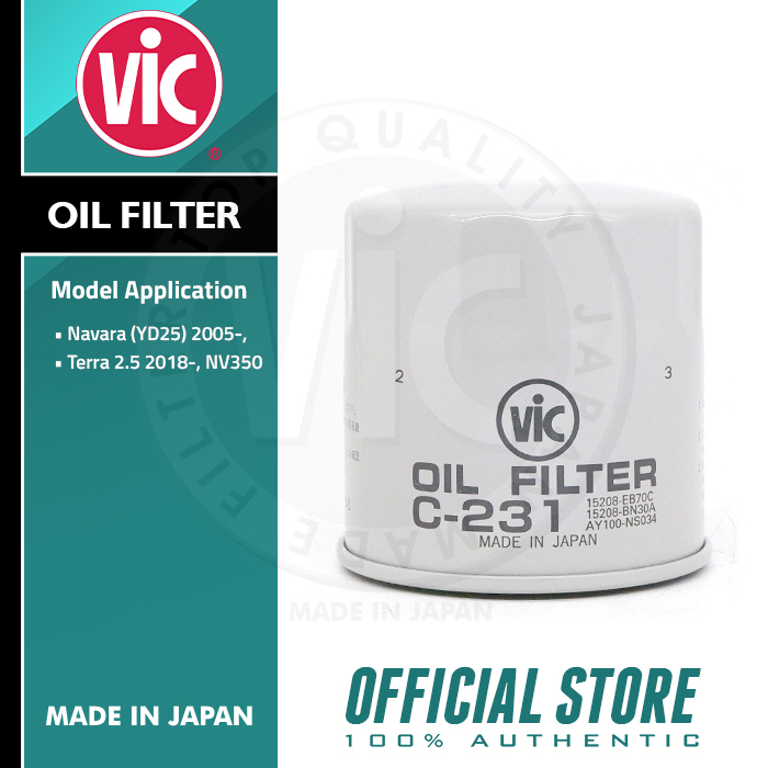 RoadFit VIC Oil Filter C-231 for Nissan Navara (YD25) 2005-, Terra 2.5 2018-, NV350 | Lazada PH