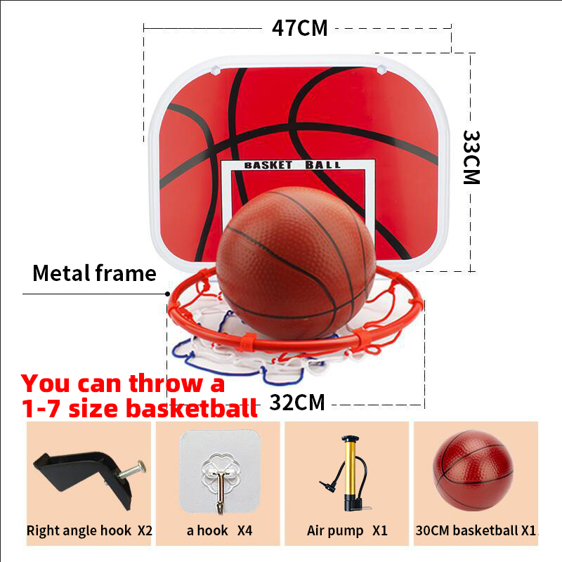 Kids Indoor Basketball Hoop Play Set,Mini Hanging Basketball Board with ...