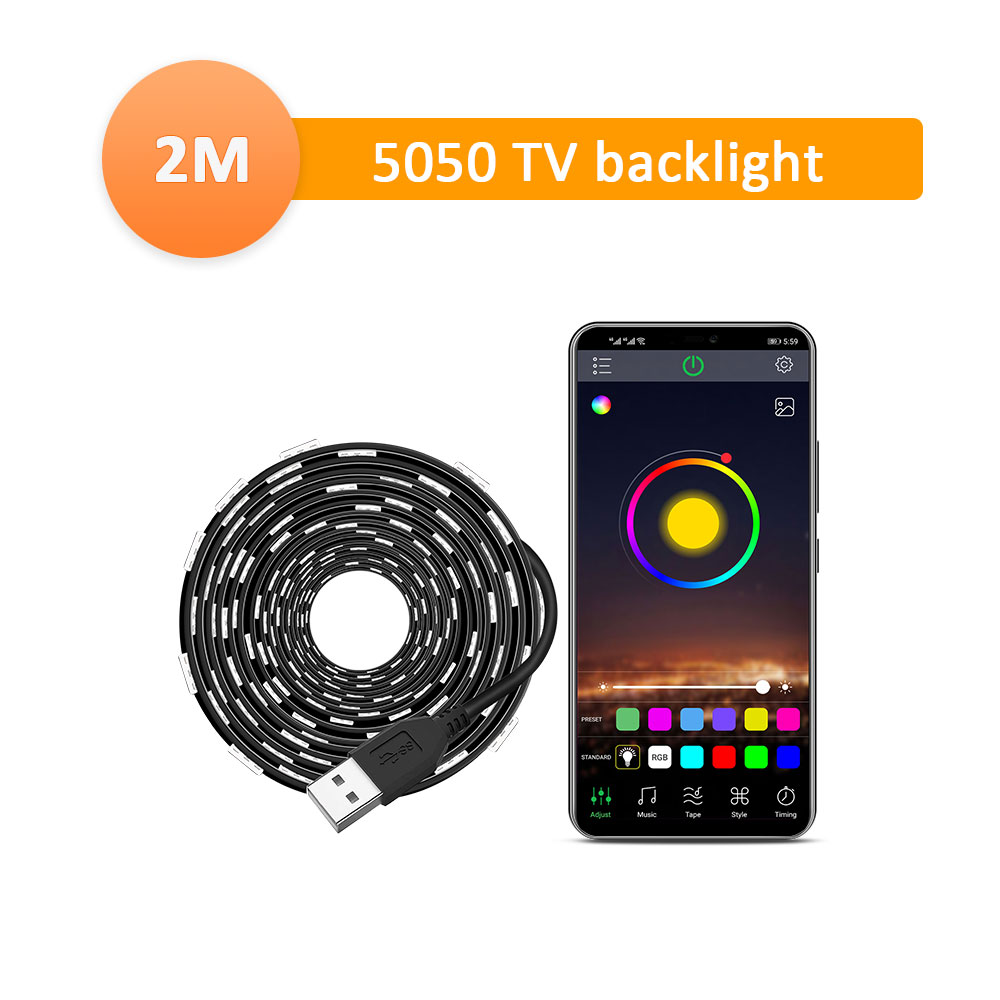 ColorRGB, TV Backlight USB Powered LED strip light ,RGB5050 For 24 Inch ...