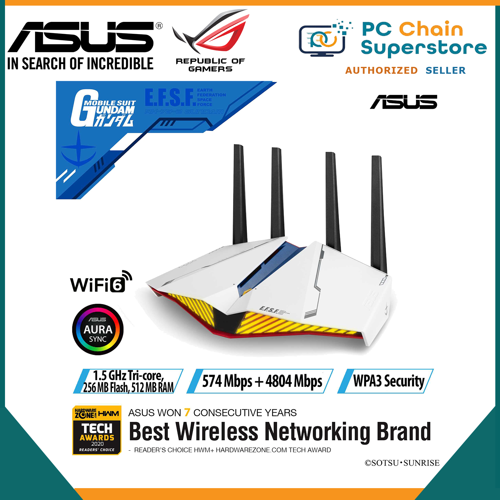 ASUS RT-AX82U GUNDAM EDITION AX5400 Dual Band WiFi 6 Gaming Router | Lazada PH