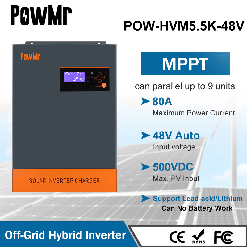 PowMr MPPT Provides warranty service hybrid solar inverter 5500W 500VDC ...