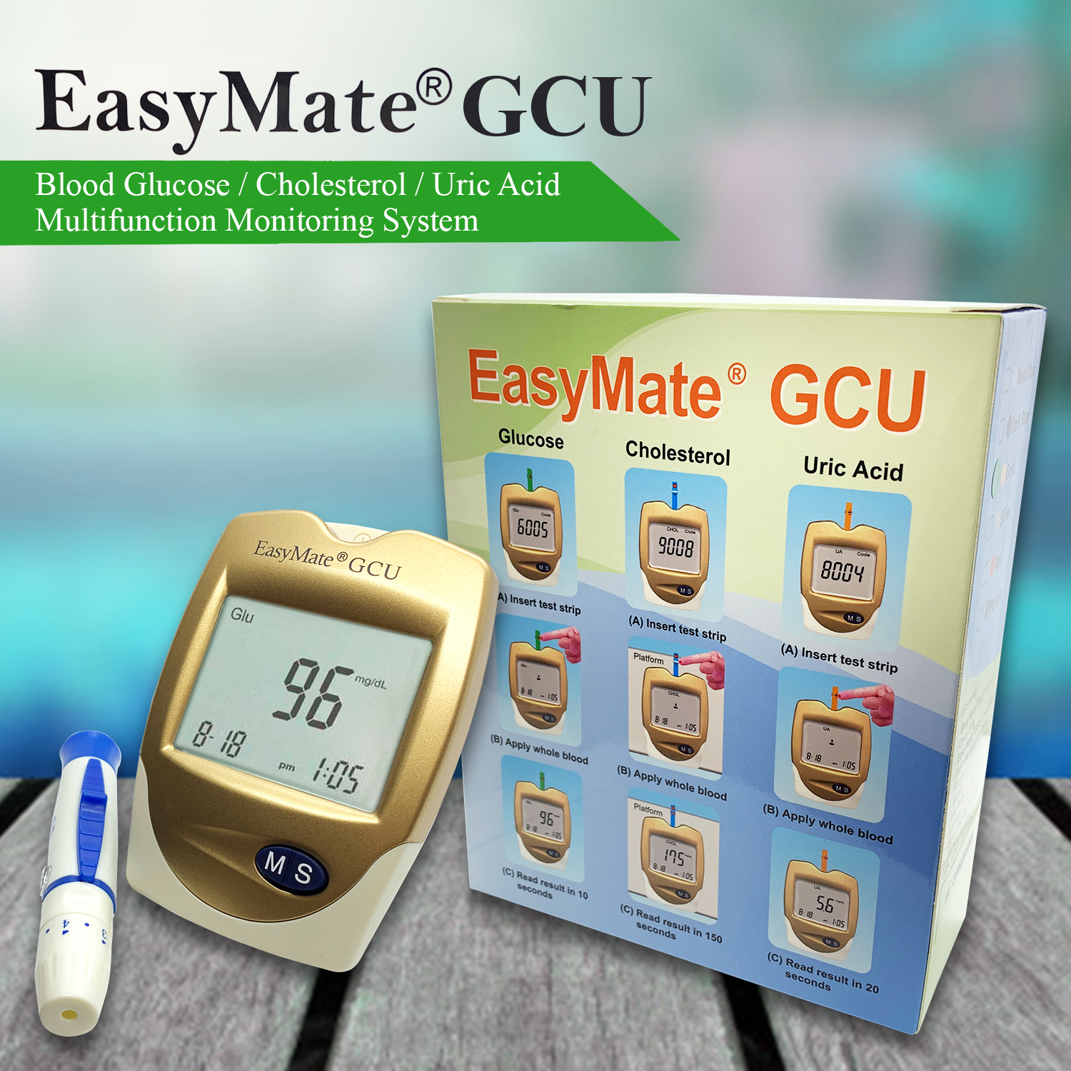 Easymate GCU (Blooad Glucose / Cholesterol / Uric Acid - Multifunction ...