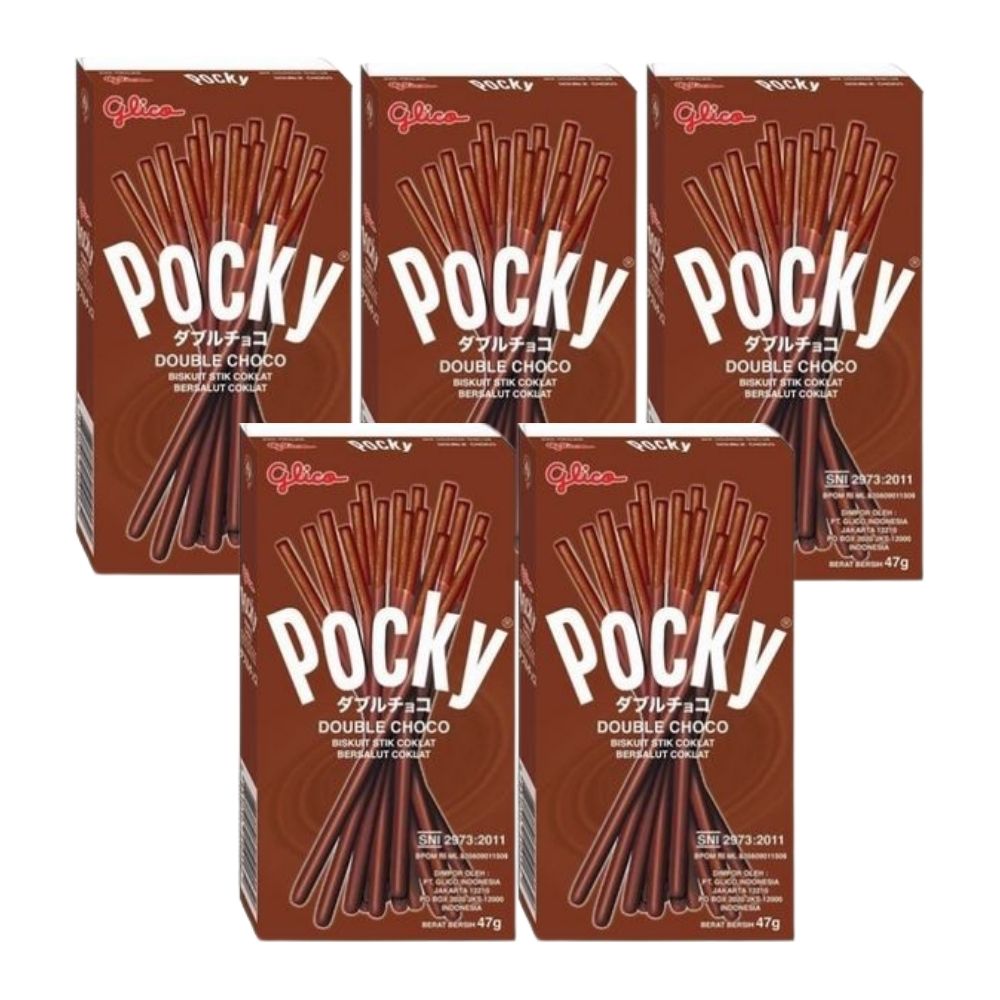 Glico Pocky Double Chocolate Stick Biscuit 47g - Pack of 5 | Lazada PH