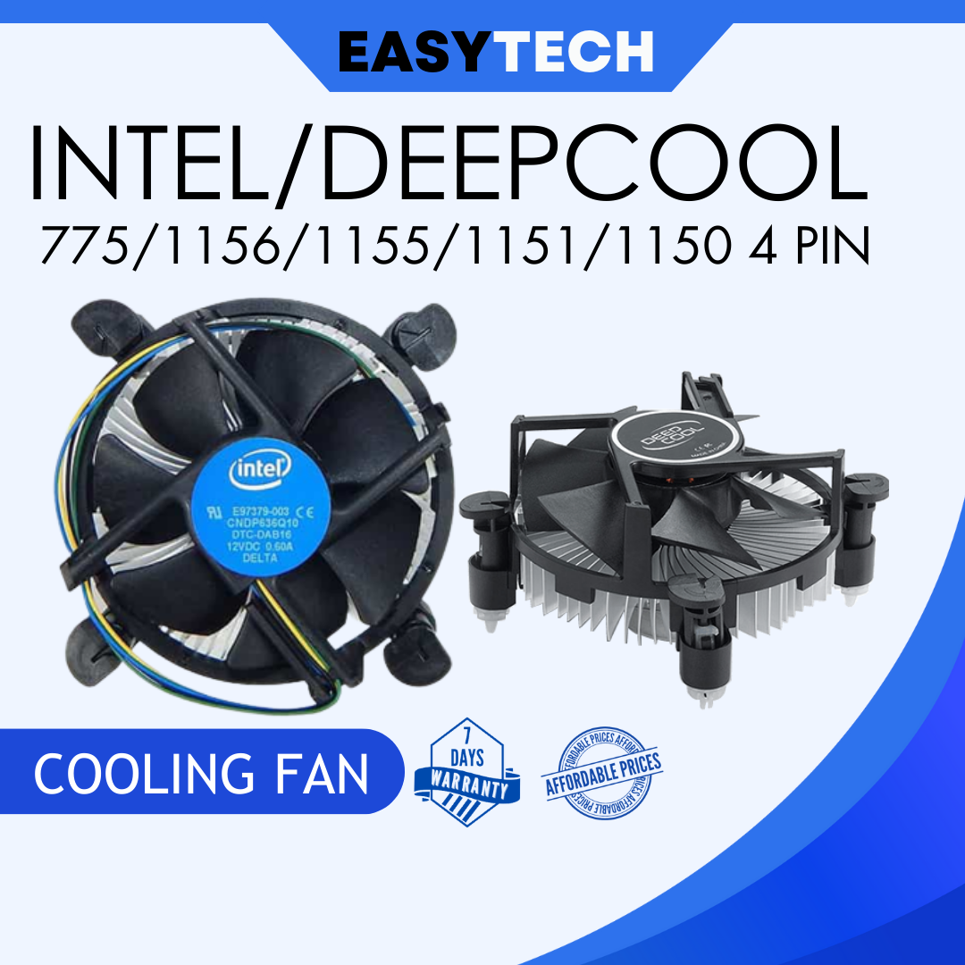 EASYTECH | Intel Desktop CPU Cooler Fan 775/1156/1155/1151/1150 4 pin ...