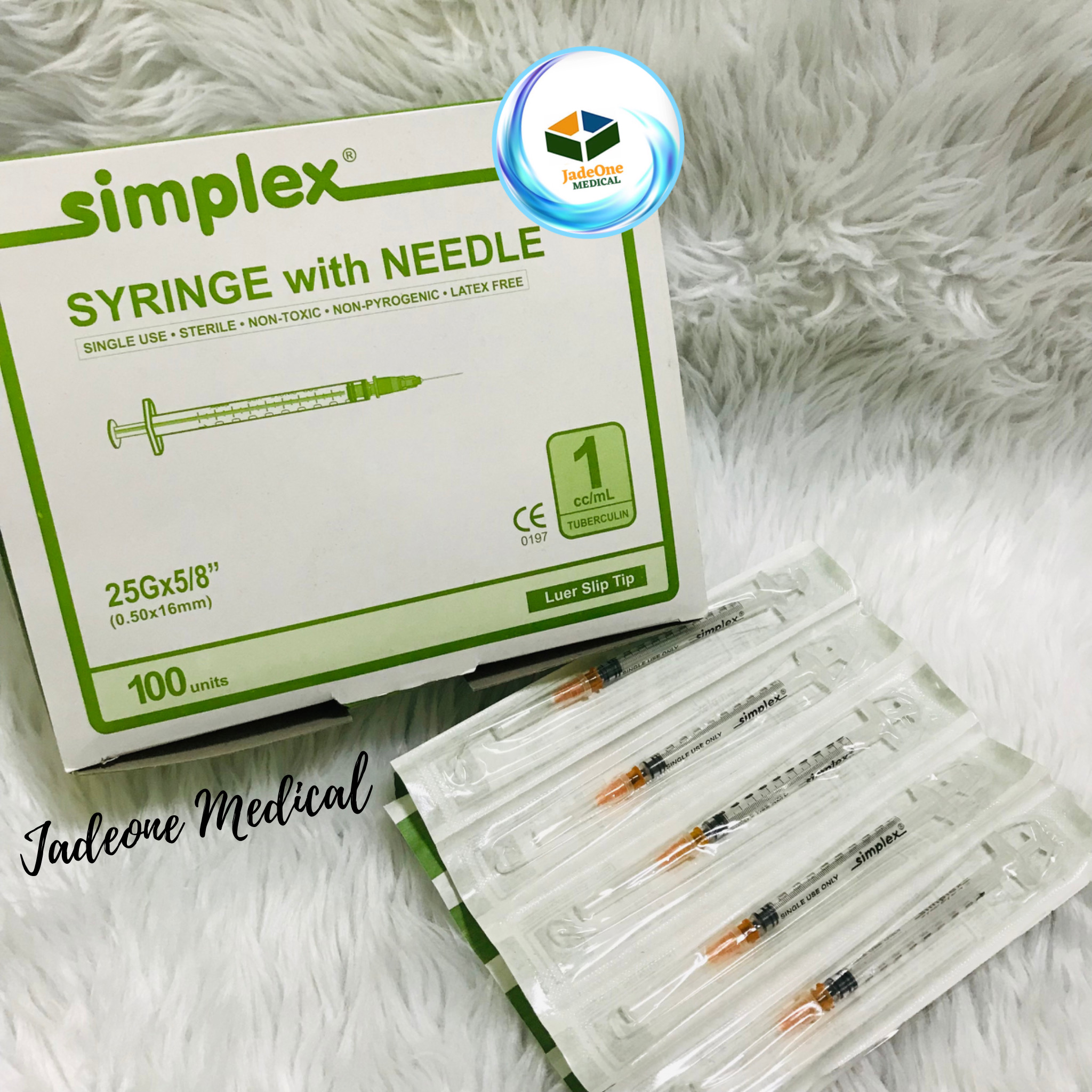 SIMPLEX Syringe with Needle 1 cc/mL (25Gx5/8") (100 units) | Lazada PH