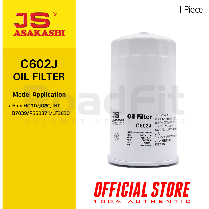JS Oil Filter C602J for Hino HO7D/JO8C, IHC B7039/ P550371/ LF3630 (Vic ...