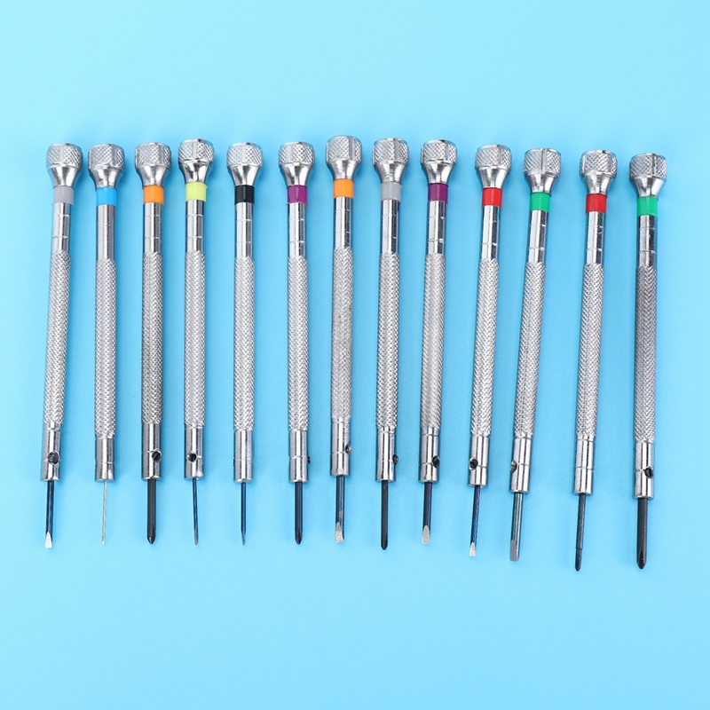 0.6Mm-2.0Mm 13Pcs New Watchmakers Screwdrivers Set Watch Glasses Flat ...