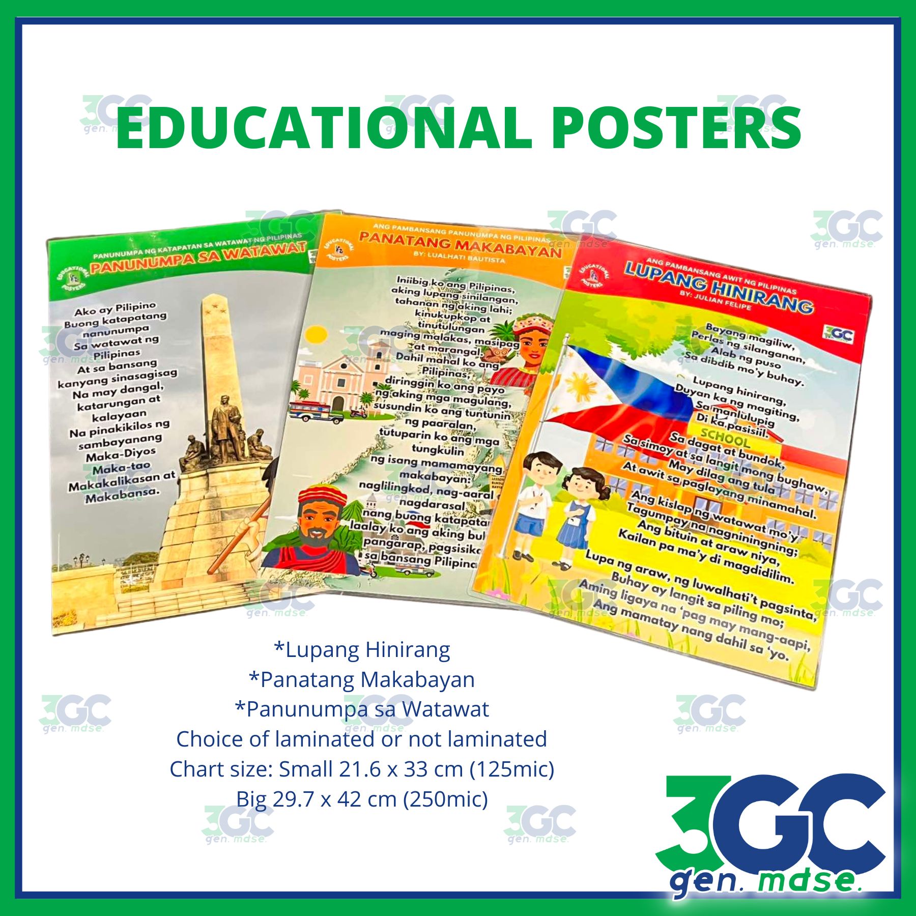 3GC Educational Chart (Filipino) | Lazada PH
