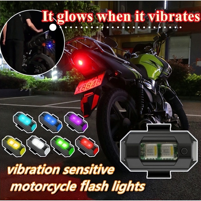【NEW WATERPROOF】7 Color Rechargeable Flashing Aircraft Light For motorcycle Bike Tail Light ...