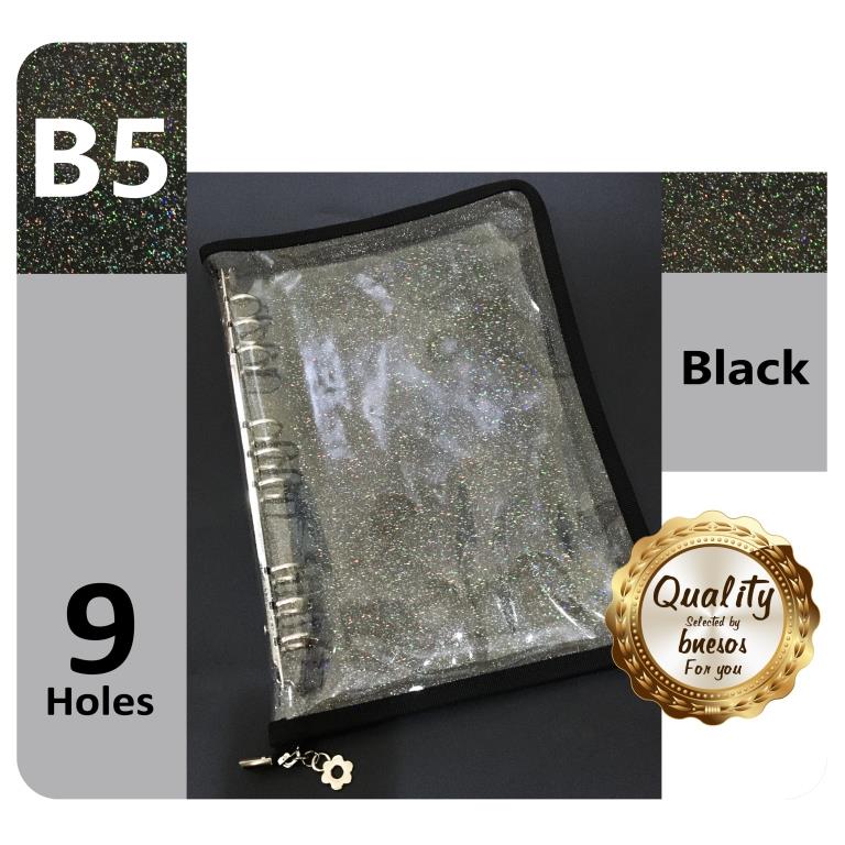 bnesos Stationary School Supplies Loose leaf Zipper Binder Transparent ...