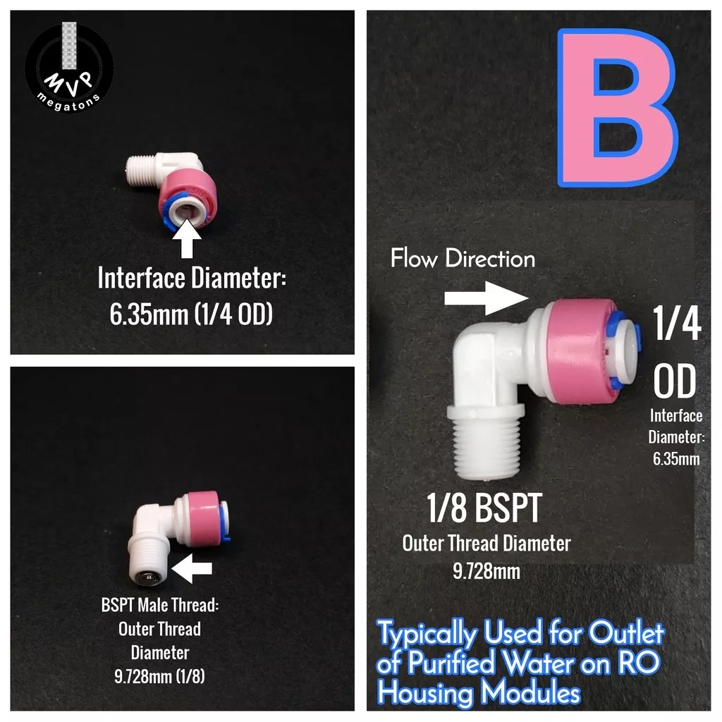RO Fittings CHECK VALVE Variations Quick Connect Reverse Osmosis Water ...