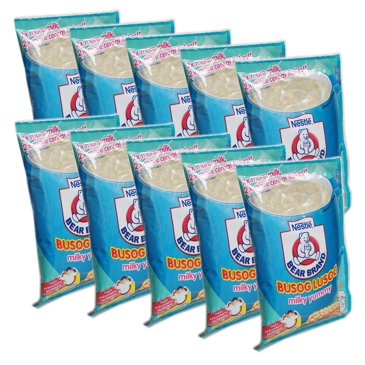 NESTLE BEAR BRAND BUSOG LUSOG MILK CEREAL BUNDLE OF 10 PCS 28 GRAMS ...