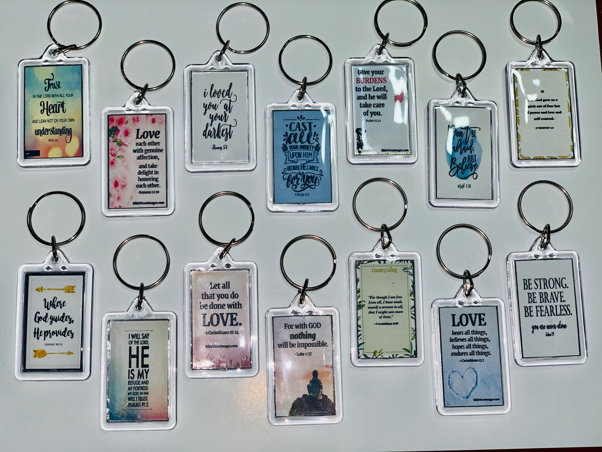 Rectangular Acrylic Bible verse keychains | Lazada PH