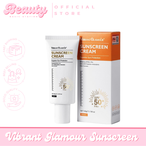 AUTHENTIC VIBRANT GLAMOUR 50g Whitening Sunscreen Cream Sunblock for ...
