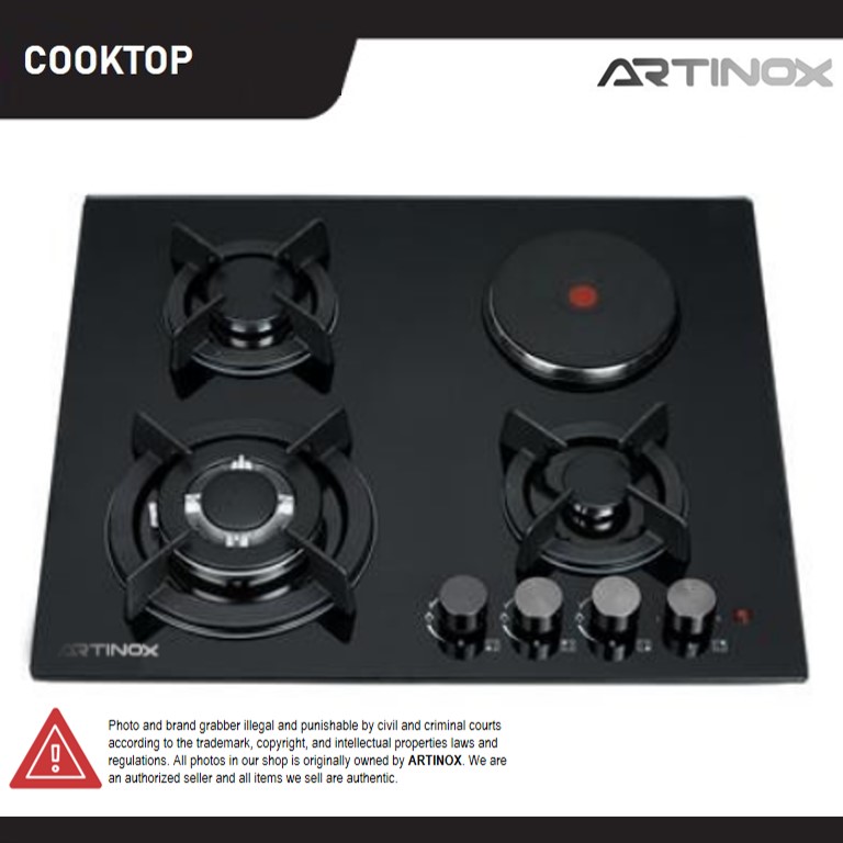 Cooktop Hybrid 4 burner Built In/free standing Hob 3 Gas LPG Burners ...