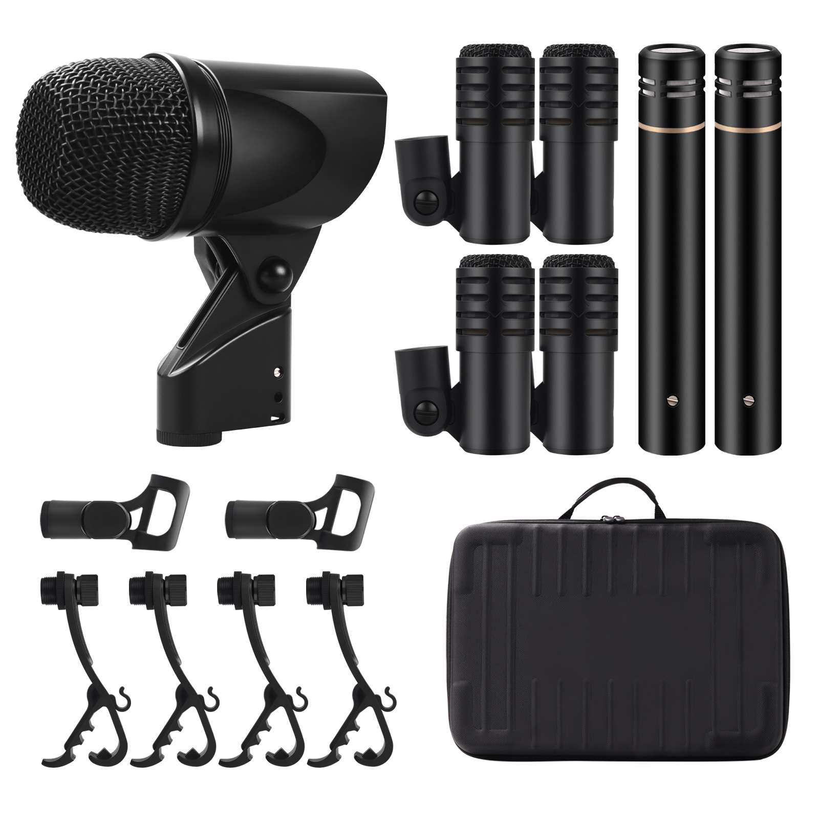 Wired Dynamic Drum Mic Kit Use For Drums, Vocal,Musical Instruments ...