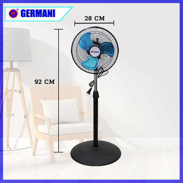 Germani Electric Stainless Blade Stand Fan 10 Inches Black Electric Fan ...