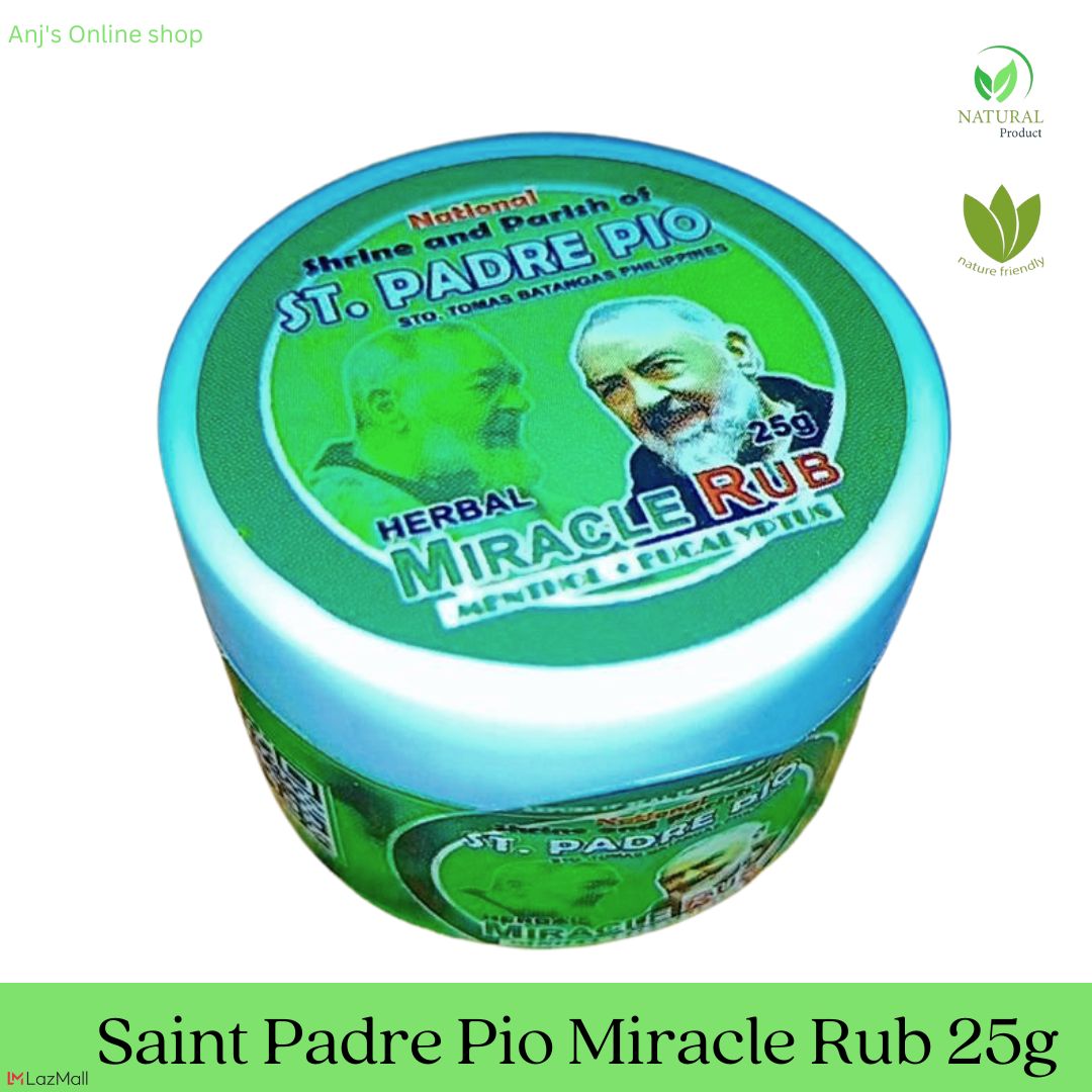 NEW Original Saint Padre Pio Herbal Miracle Rub Menthol + Eucalyptus ...