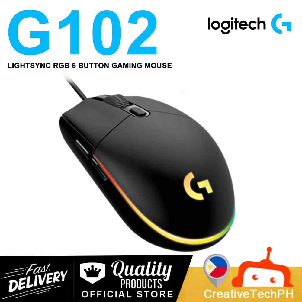 Logitech G102 Light Sync Gaming Mouse with Customizable RGB Lighting, 6 Programmable Buttons ...