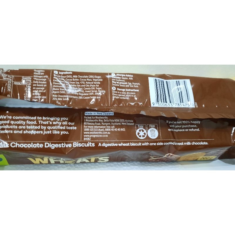 Woolworths CHOCCY WHEATS Milk Chocolate Digestive Biscuits | Lazada PH