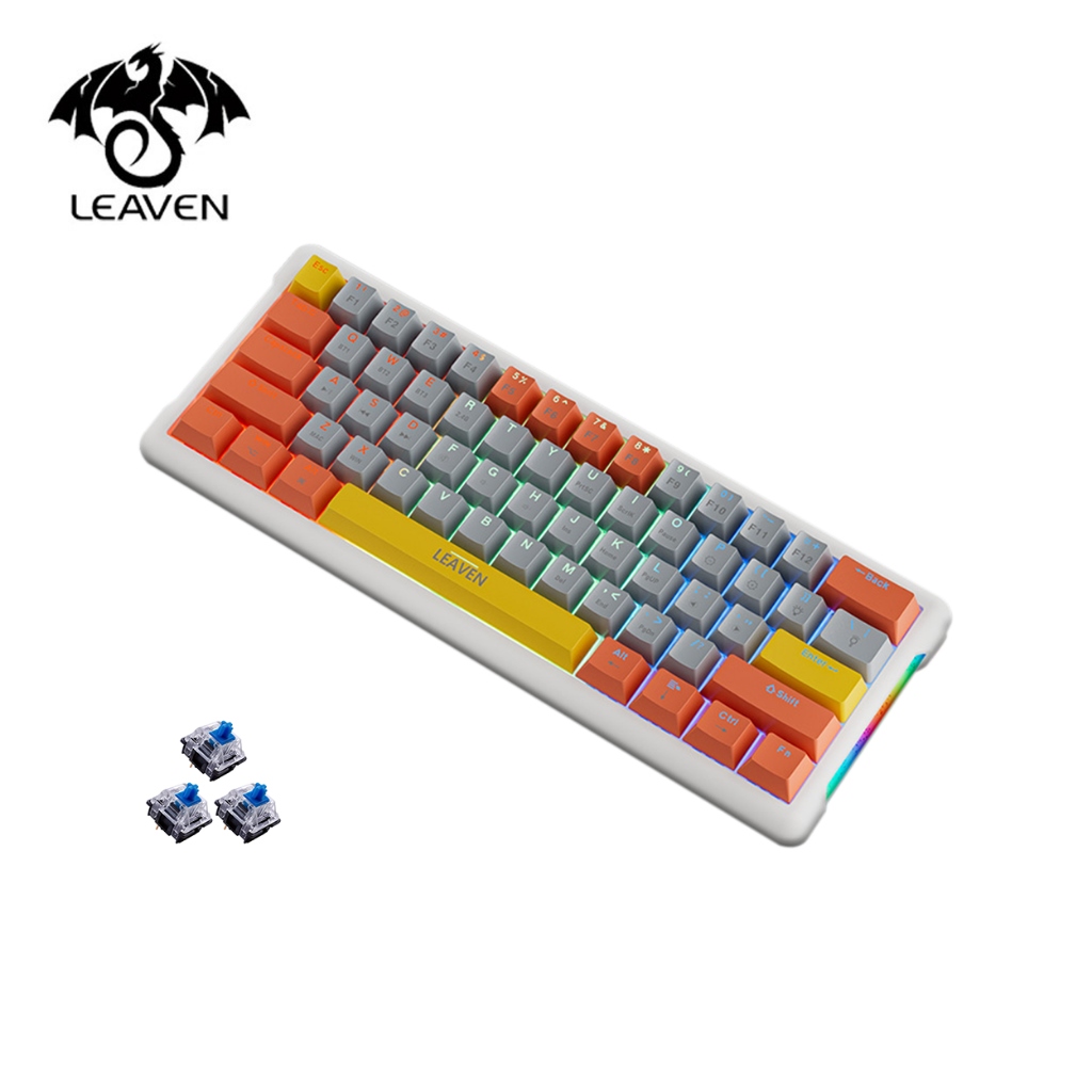 Trusted Store LEAVEN K610 60 Tri-Mode Hot-Swappable Mechanical Keyboard ...