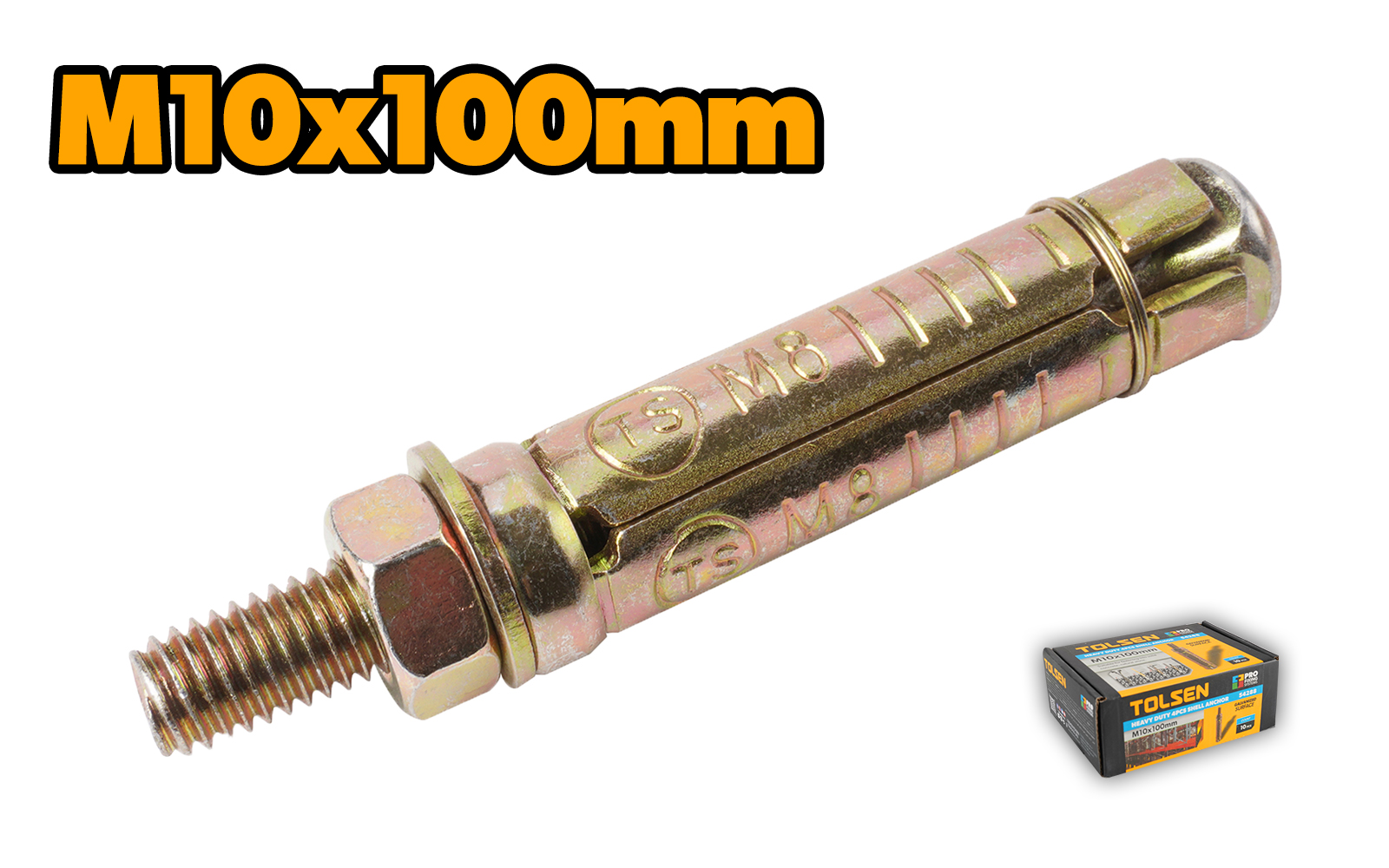 Tolsen 1BOX Heavy Duty Shell Anchor M6 | M8 | M10 (Hex & Hook Type ...