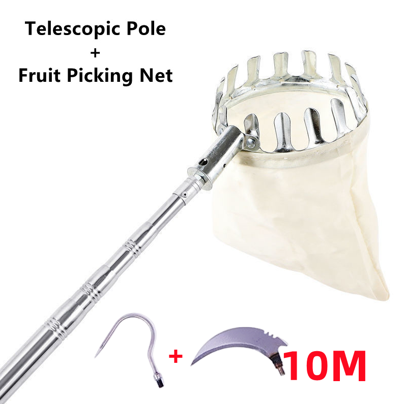 Yoqu Fruit Picker Stainless Steel High-altitude Fruit Picking Rod ...