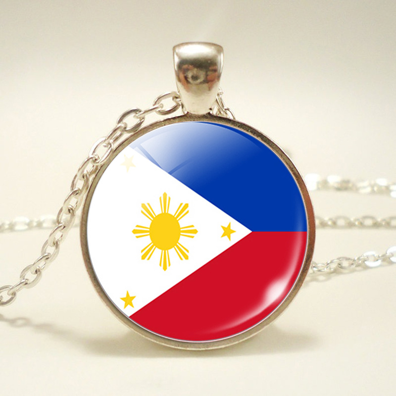 Philippine Flag Tinplate Pin Philippine Flag Round Crystal Brooch Badge ...