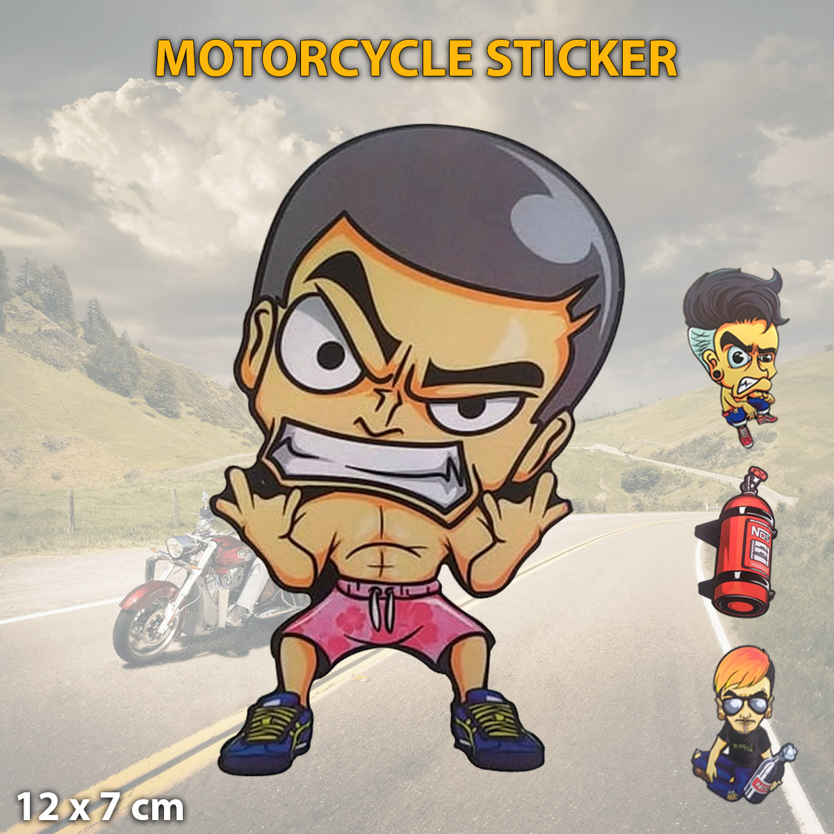 Motorcycle Car Cartoon Graffiti Sticker Decals Design Waterproof ...