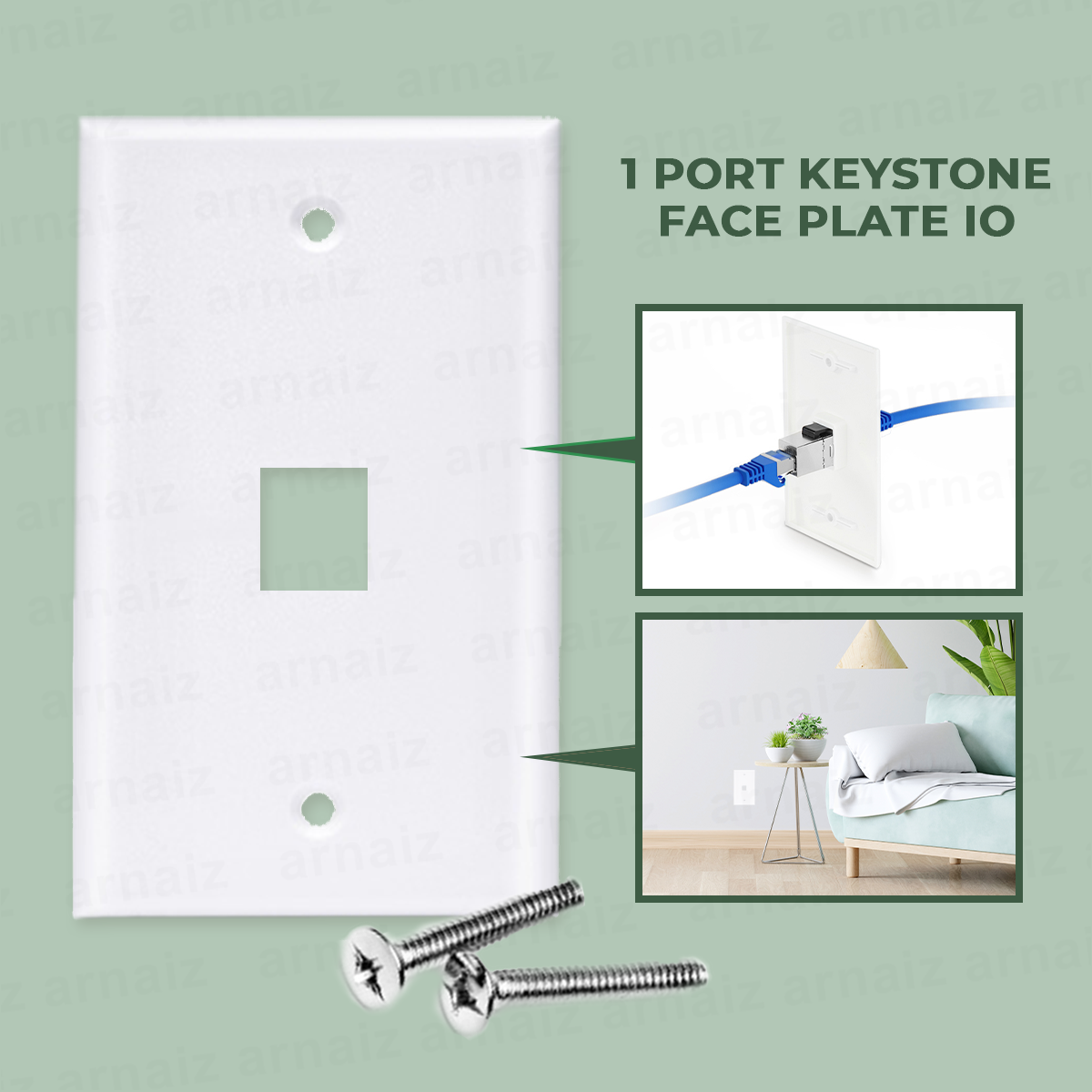 Faceplate Single Port IO Keystone Face Plate 1 Port ABS Wall Plate For ...