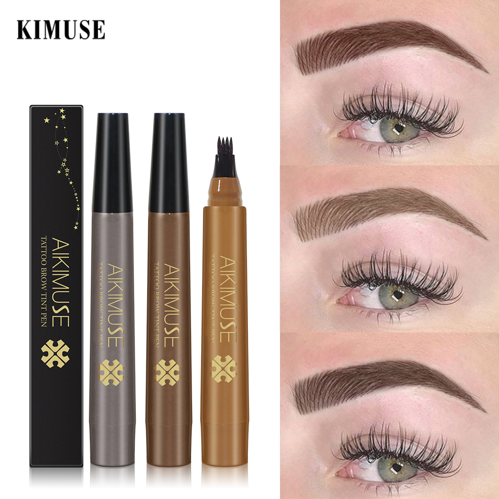 KIMUSE Brand Eyebrow Fork Tip Liquid Pencil 4 Head Eyebrow Waterproof ...