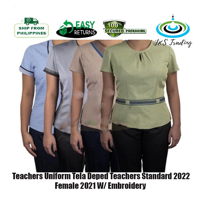 2022 Teachers Uniform Tela Deped Standard Small to Medium Size Female ...