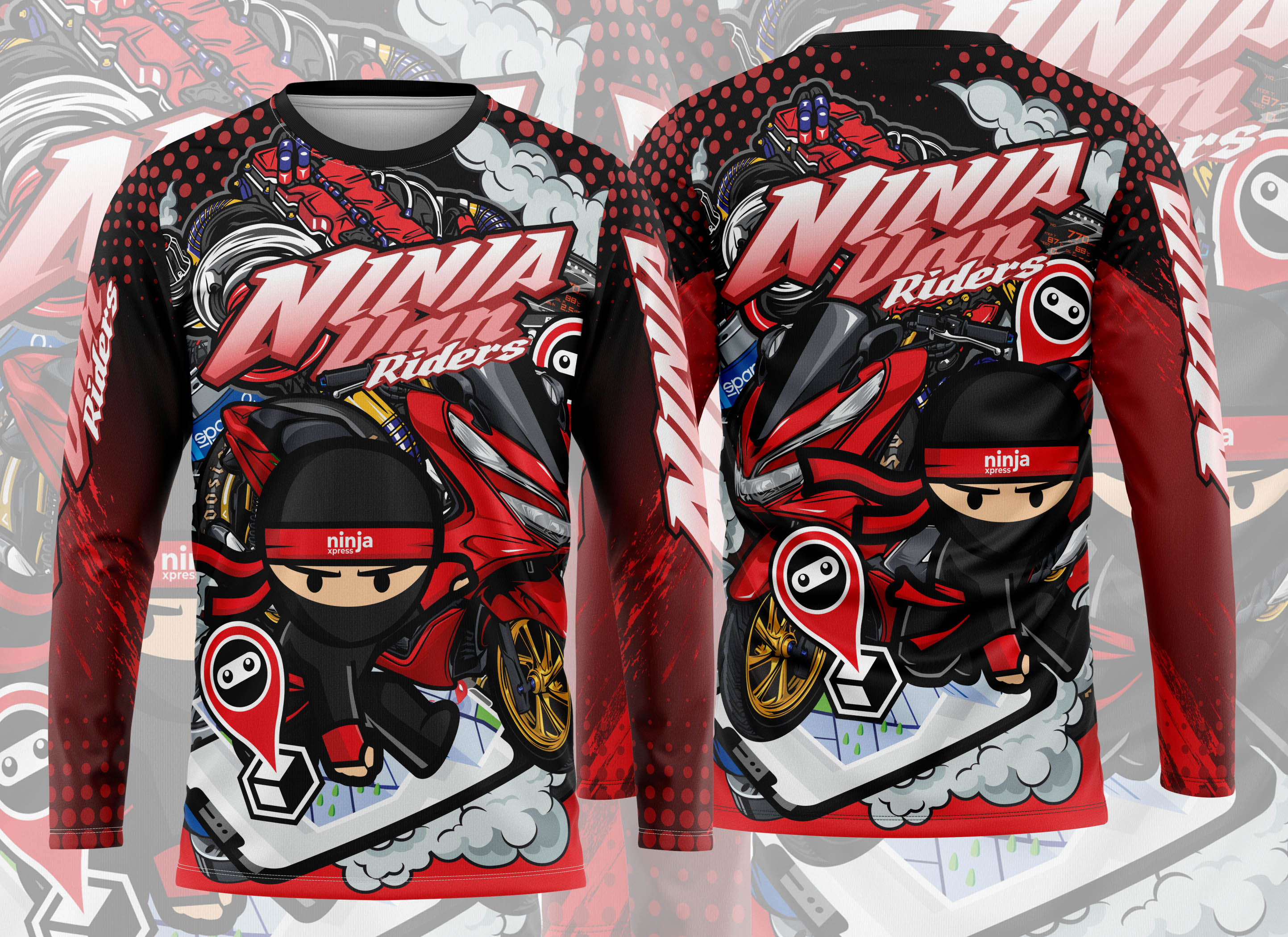 RIDER LONGSLEEVE FOR NINNJJAVANN DELIVERY RIDERS full sublimation with ...