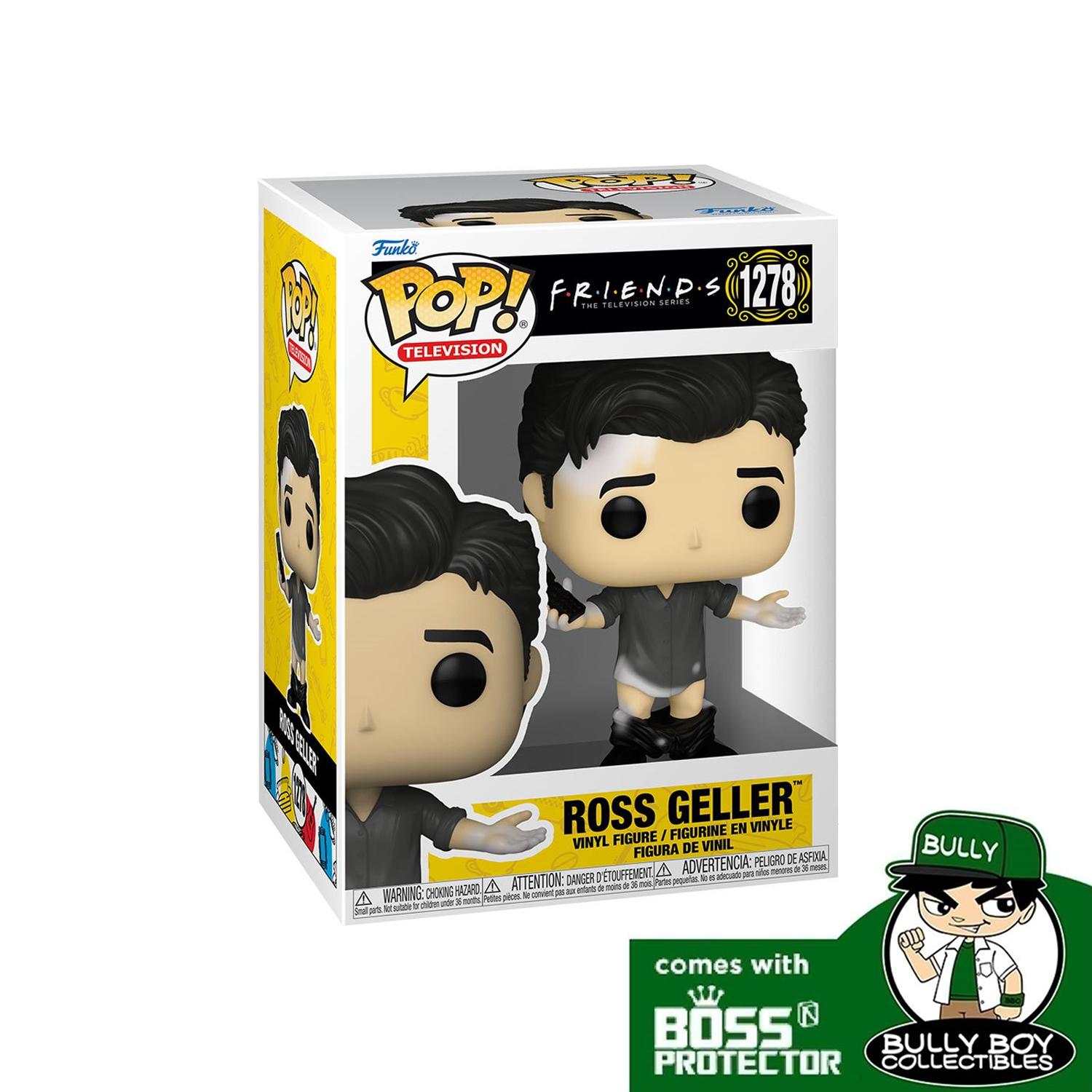 Funko POP! Television: FRIENDS - Ross Geller 1278 With Boss Protector ...