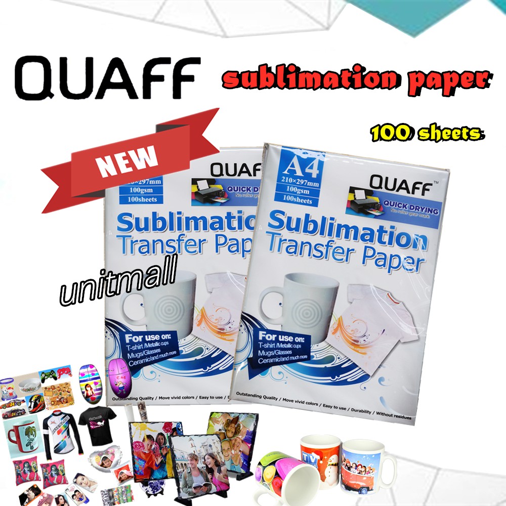 100 Sheets Quaff Sublimation Paper A4 Size for Heat Transfer | Lazada PH