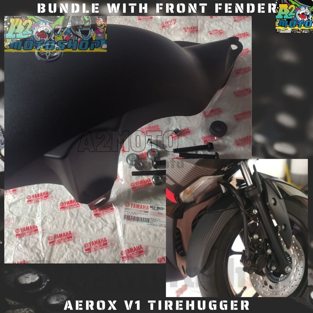 Genuine YAMAHA AEROX 2021 V2 Tire Hugger and Front Fender Extender Mud ...
