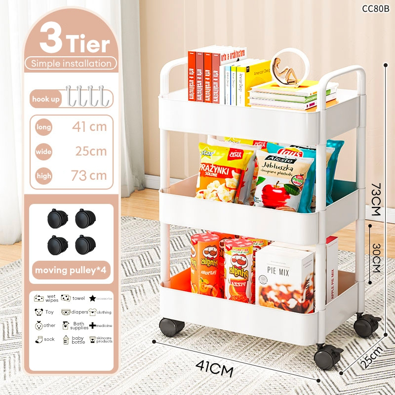 3/4 layer Organizer Rack Trolley Cart Organizer Trolley Cart Moving ...