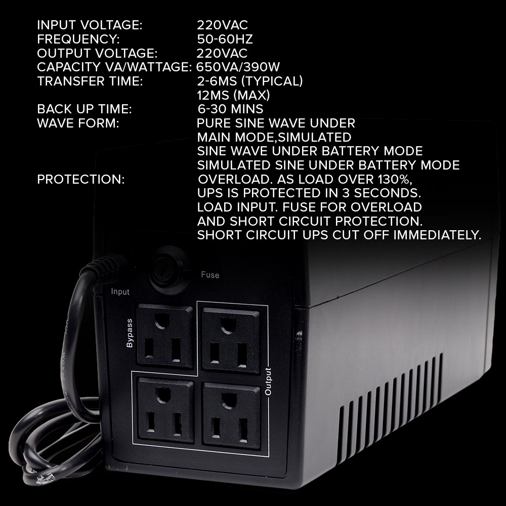 New Arrival ♈۞ 650va Desktop power surge protection overload computer ...