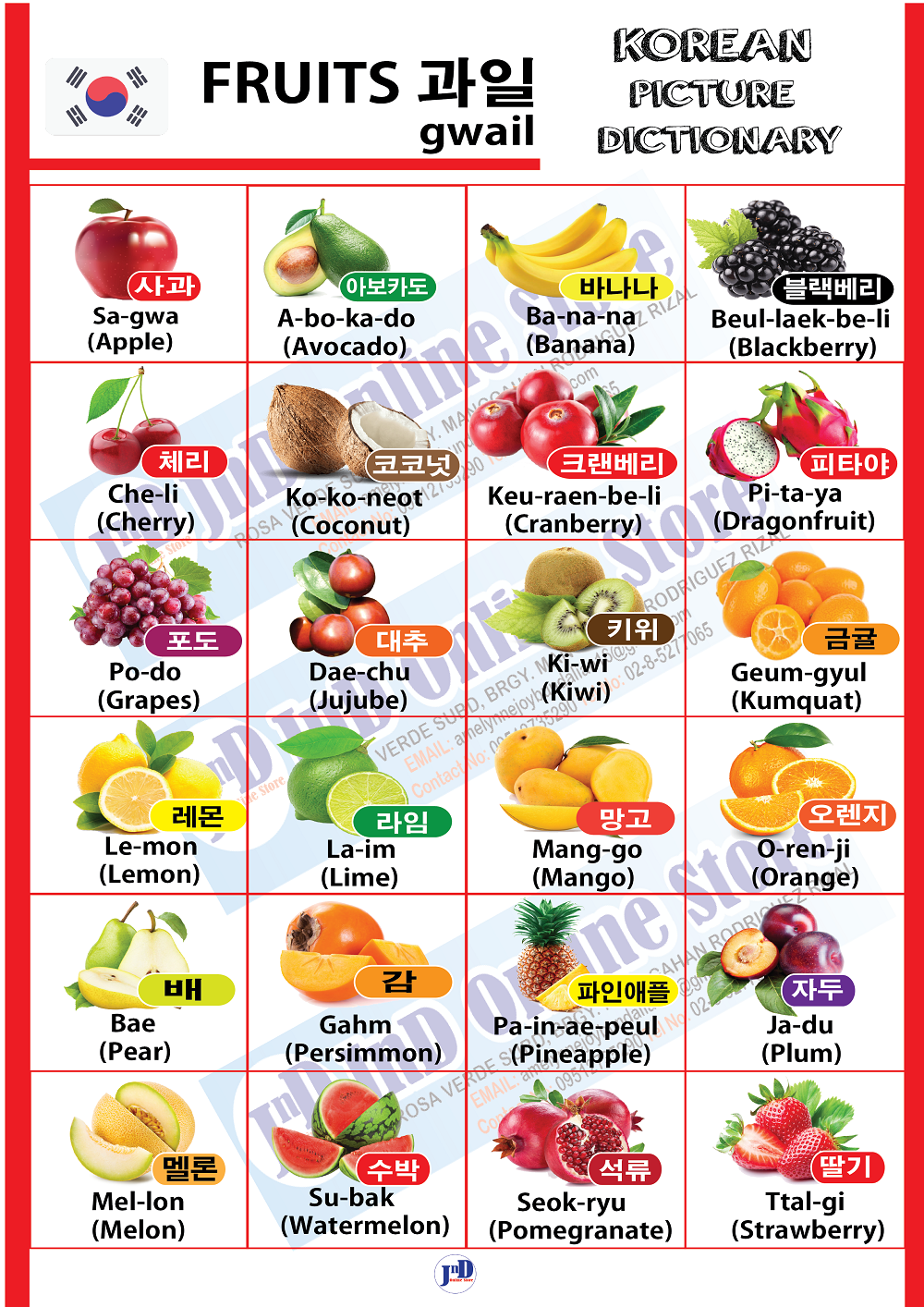 Korean Vocabulary for Beginners (A4) Korean Picture Dictionary ...