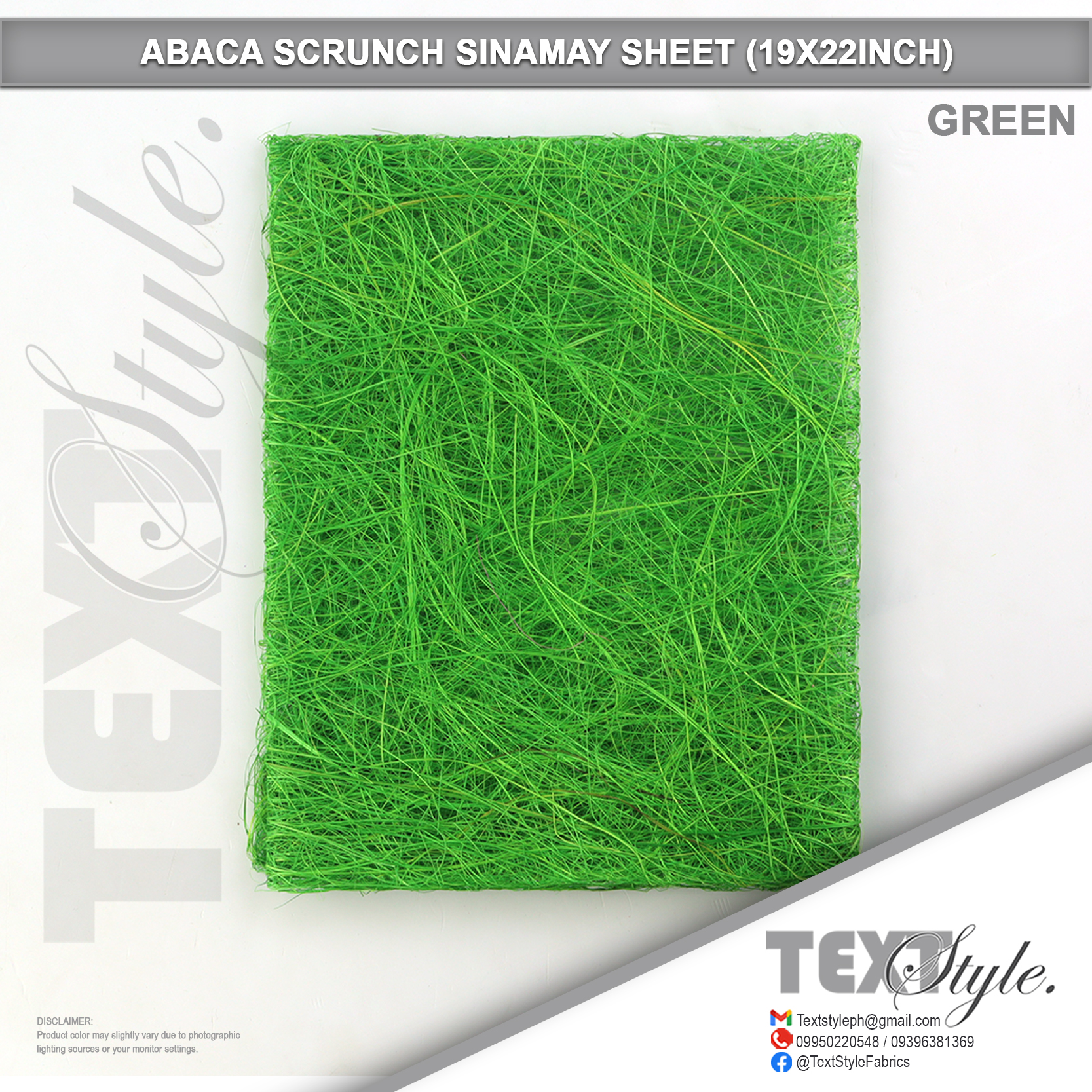 Textstyle Abaca Scrunch Mat Sinamay Fabric Sheet Wrapper Gift Packaging ...