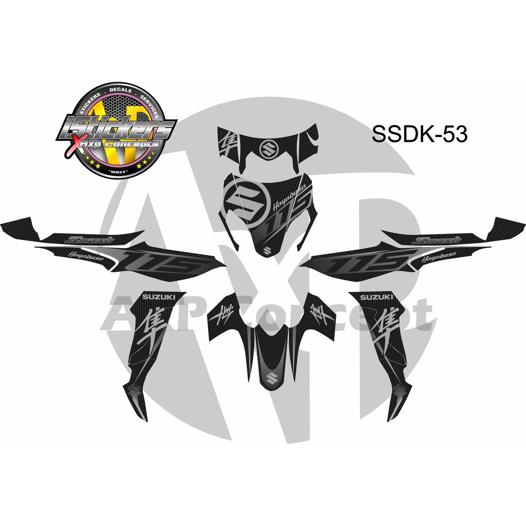 Suzuki Smash 115 Decal Carbon Fiber Effect Kit SSDK-53 | Lazada PH
