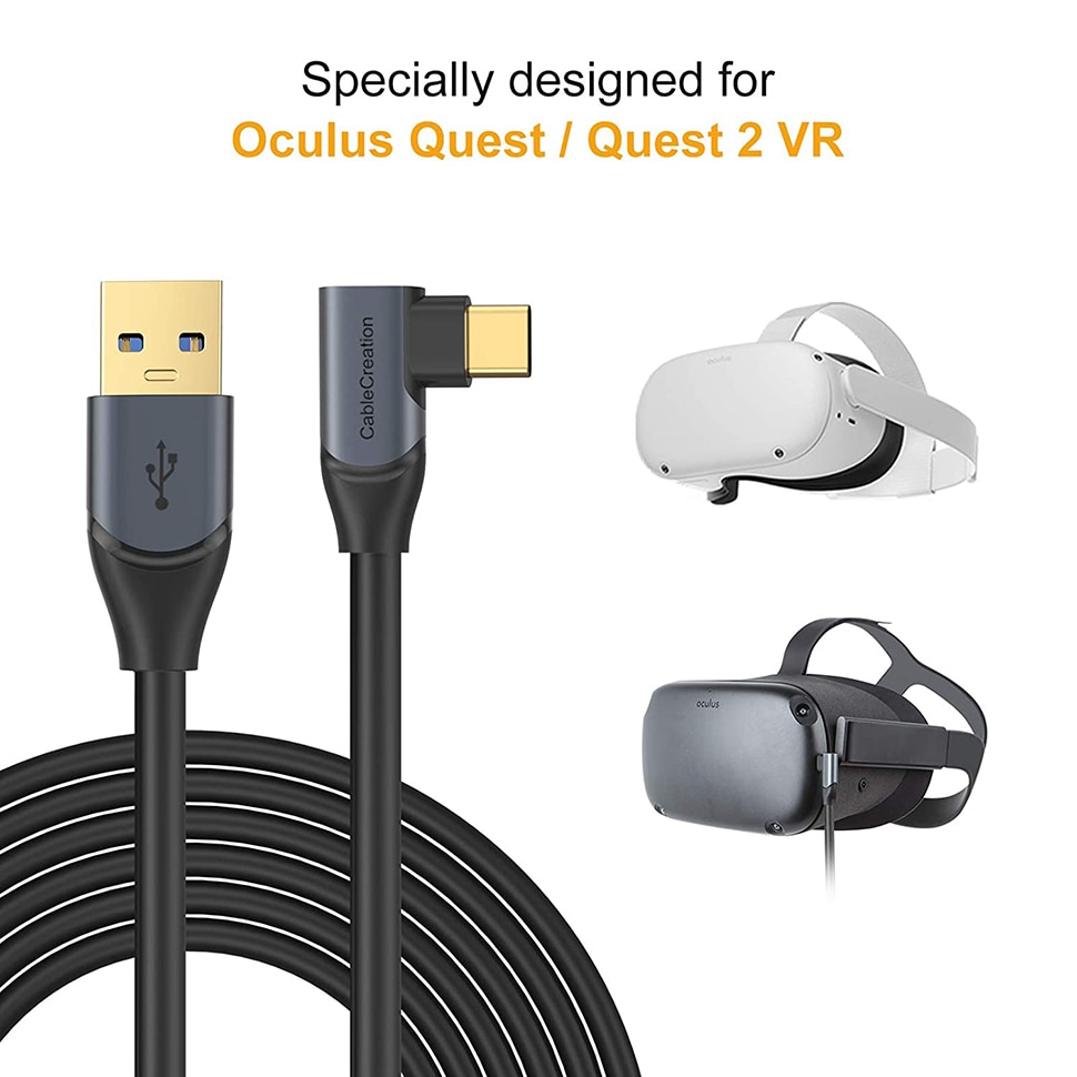 Oculus Quest 2 Link Cable 3M 5M Angled USB 3.2 Gen1 USB-C Cable For ...