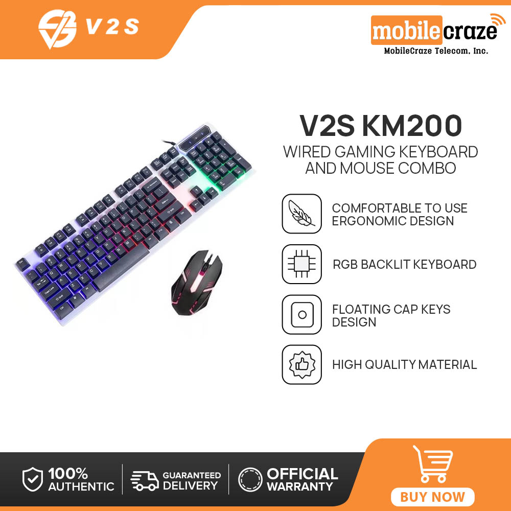 V2S KM200 Mechanical Keyboard Mouse Bundle Backlit Keyboard Gaming ...
