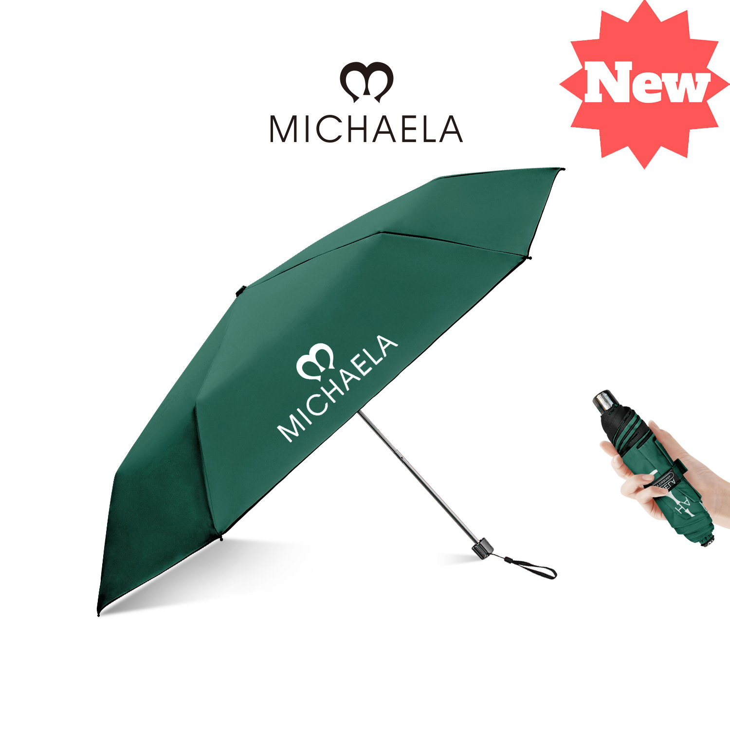 MICHAELA Umbrella Original Manual Open 9 inch Portable UV Protection ...