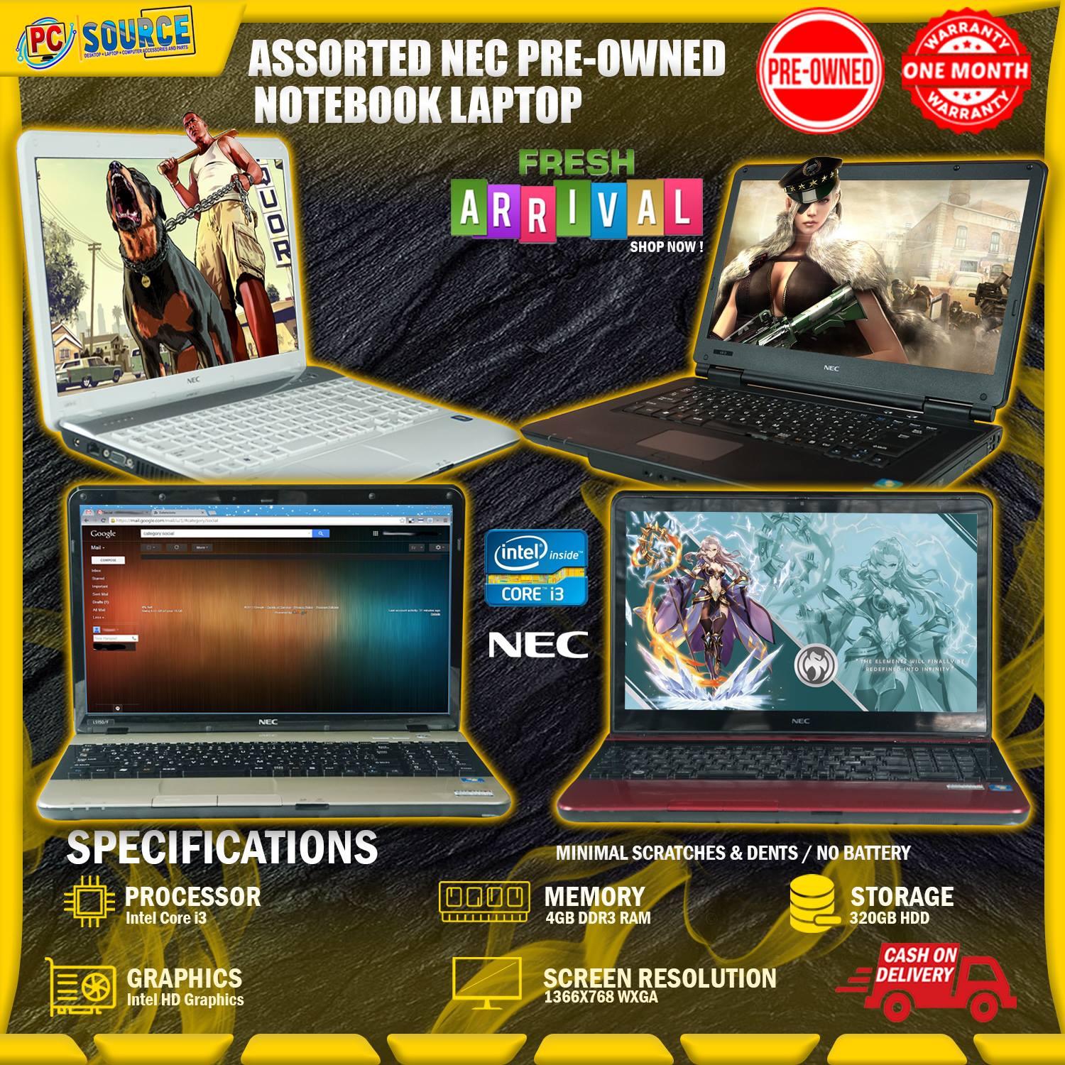 NEC Notebook Laptop | Intel Core i3 1st Generation 4GB RAM DDR3 320GB ...