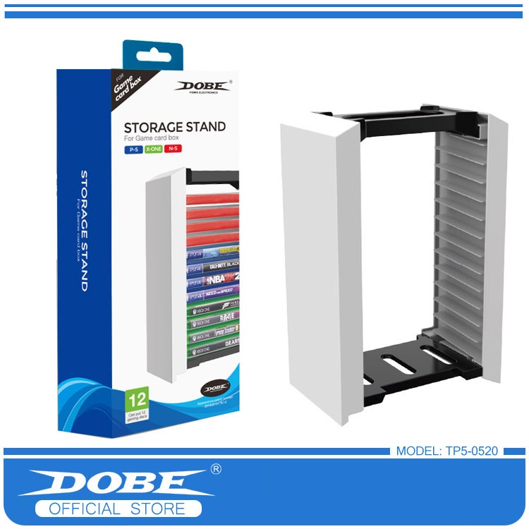 Dobe 12-Slot CD Game Disc CD Case Shelf Storage Rack Vertical Deck for ...