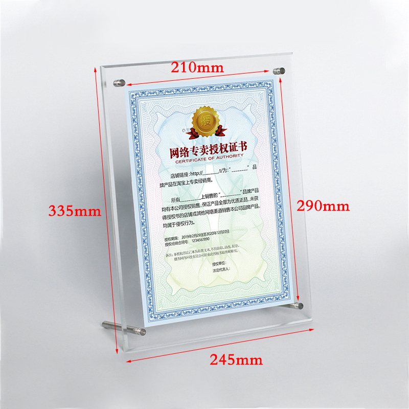 A4 Acrylic Display Stand Product Menu Price lable Picture Display Stand ...
