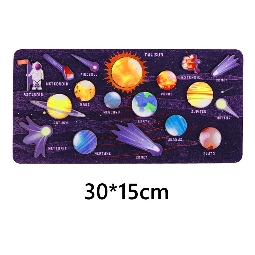 Wooden Solar System Puzzle Kid Board Game for Children Education ...