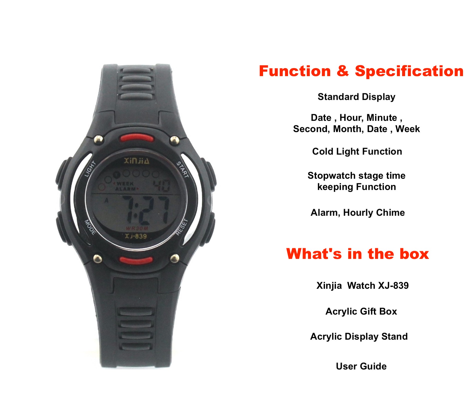 Xinjia Men's and Women's Fashion Watches Sports Watch Digital Watch ...