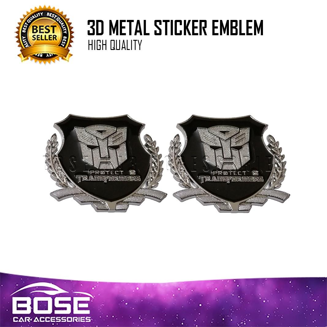 3D Elegant Small Transformer Emblem / Decals Sticker ( Gold or Silver ...